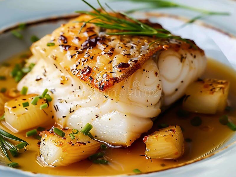 Traditional Danish Dish Kogt Torsk Based on Boiled Cod Stock ...