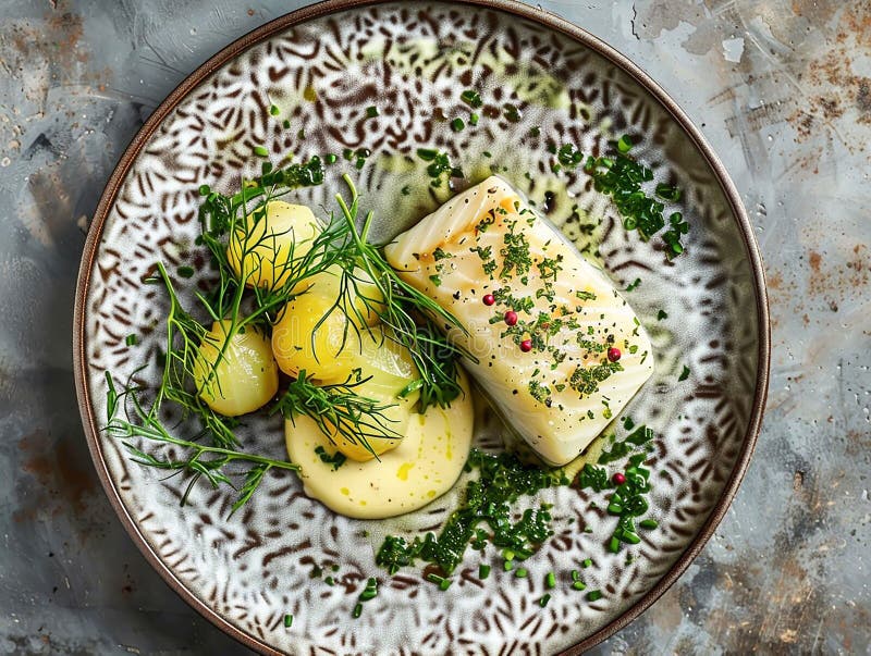 Traditional Danish Dish Kogt Torsk Based on Boiled Cod Stock ...