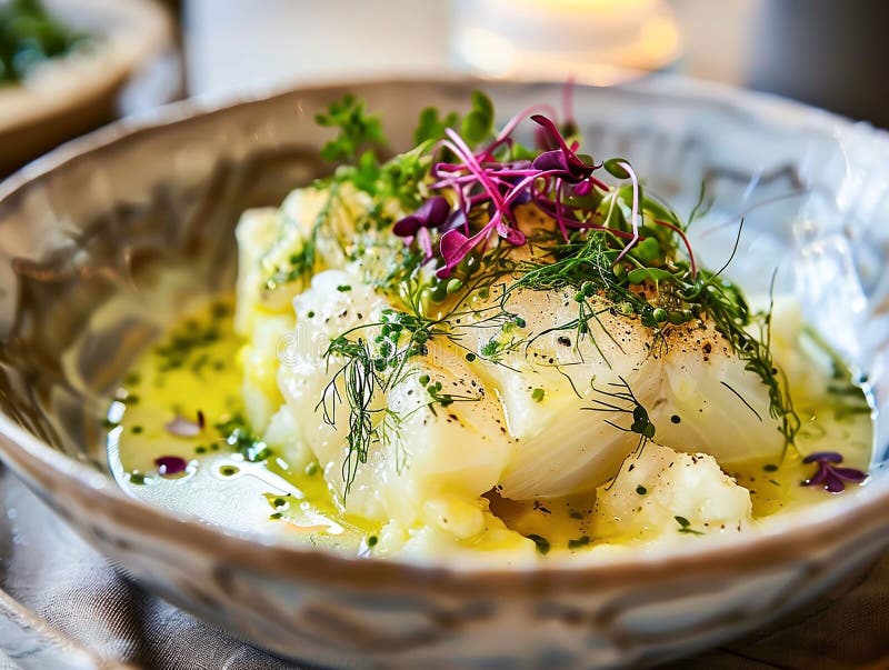 Traditional Danish Dish Kogt Torsk Based on Boiled Cod Stock ...