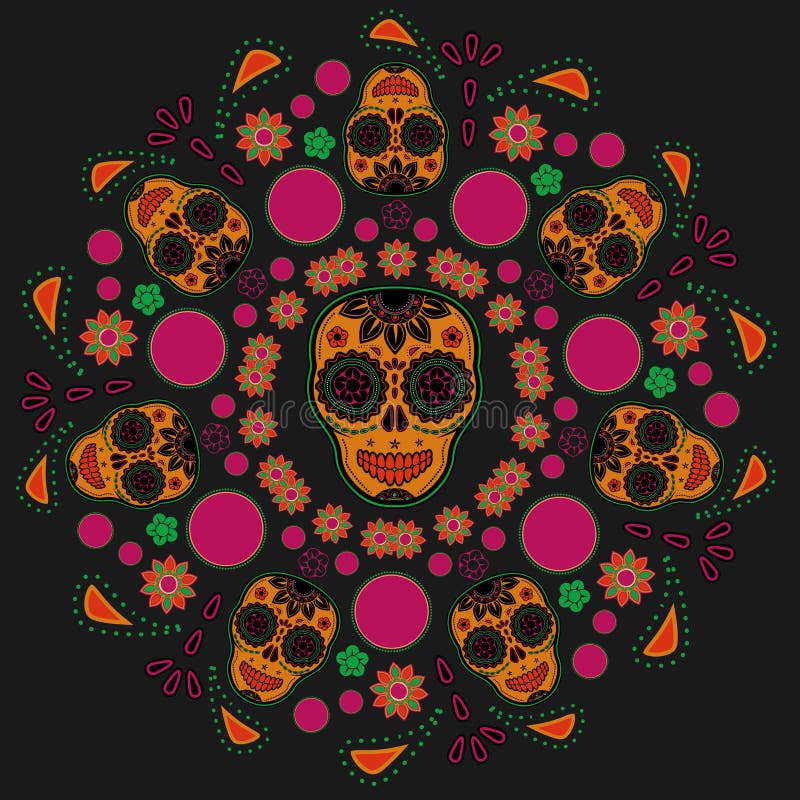 Sugar skull pattern stock vector. Illustration of isolated - 29958751