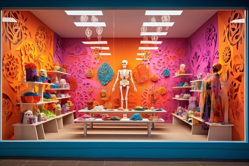 Traditional Day of the Dead Papel Picado Window Stock Illustration ...