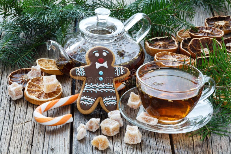 Traditional Decorated Xmas Evening Tea Stock Photo - Image of ...