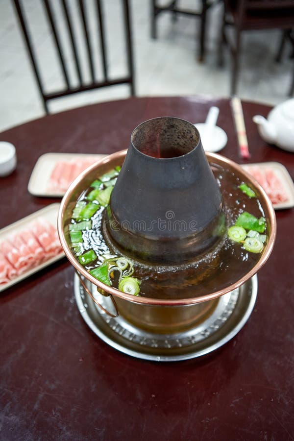 Traditional and Delicious Old Beijing Copper Pot Mutton Stock Image ...