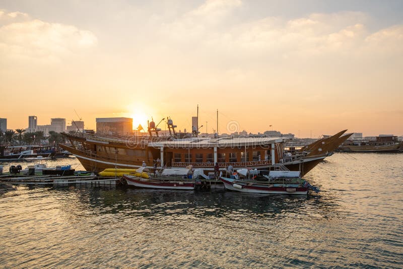 Traditional Dhow Replica on Display Editorial Stock Photo - Image of ...