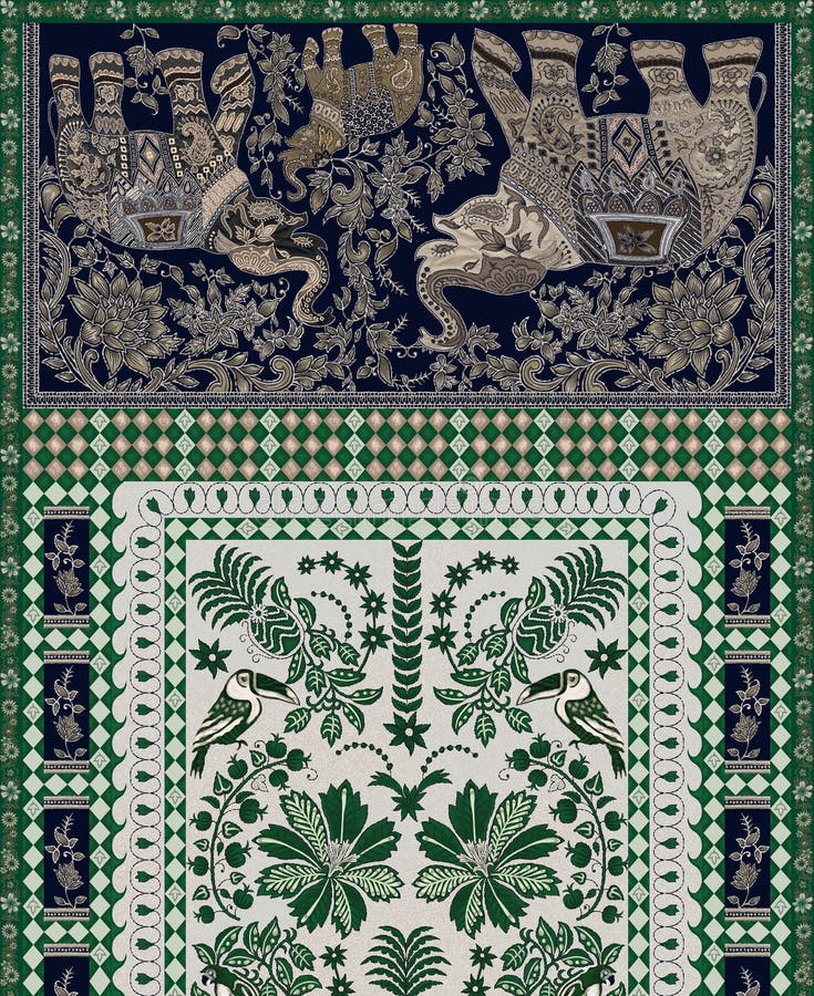 Traditional Digital Printed Design Pattern Stock Illustration ...