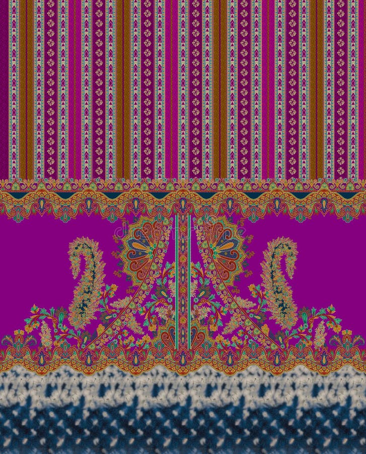 Traditional Digital Printed Design Pattern Stock Illustration ...