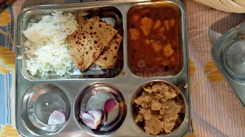 Traditional Dinner of Maharashtra India Stock Image - Image of shira ...