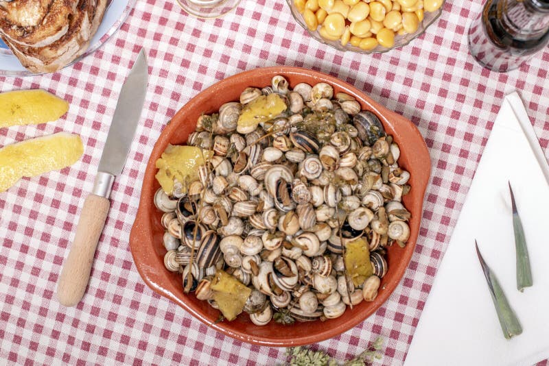 Traditional Dish of Cooked Snails Stock Image - Image of dinner ...