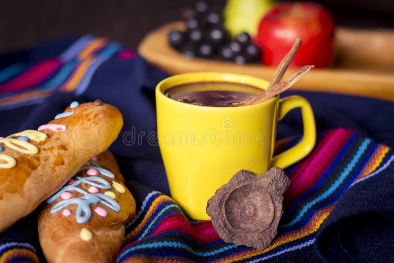 Traditional Dish and Drink Ecuador, Called: Colada Morada and Bread ...