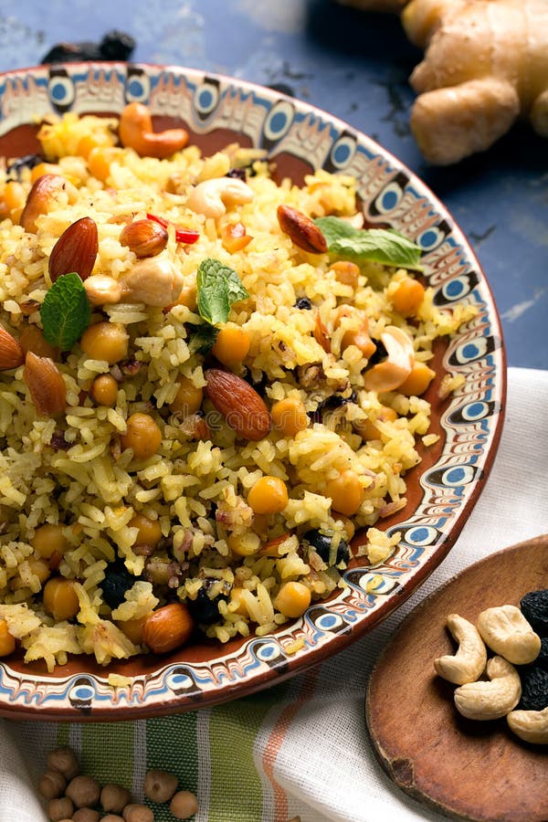 Traditional Dish of Rice (pilaf) Cooked with Spices Stock Photo - Image ...