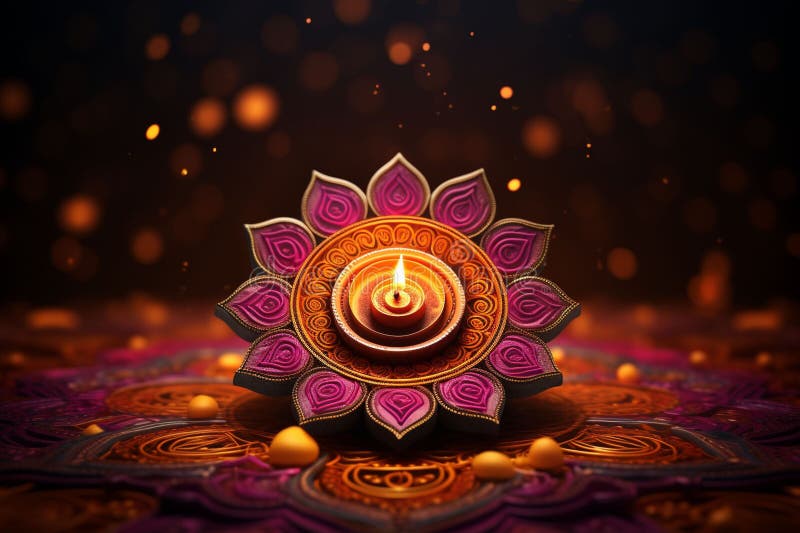 Traditional Diwali Banner with Rangoli Patterns Stock Illustration ...