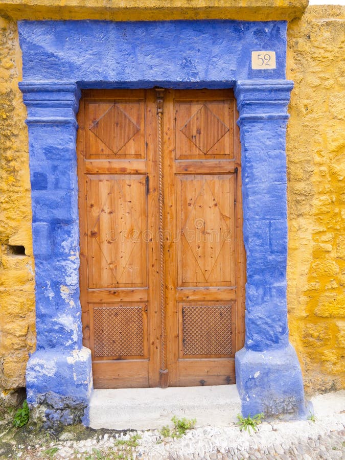 Traditional Door of a Greek Island Stock Photo - Image of beautiful ...