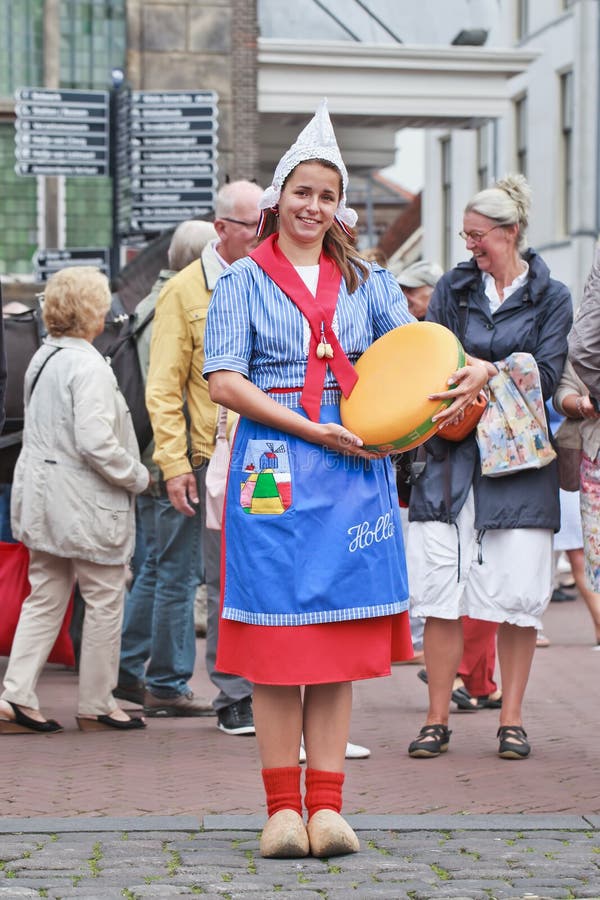 A Girl Dressed Up In Dutch Traditional Costume Volendam Netherlands