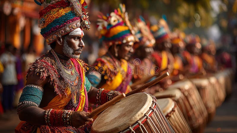 Traditional Drummers (Chenda Melam) Playing in Sync during Onam Parade ...