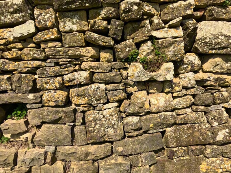 Traditional Dry Stone Wall Made without Mortar, Showcasing Ancient ...
