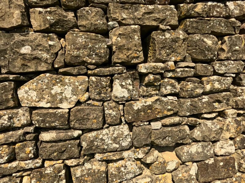 Traditional Dry Stone Wall Made without Mortar, Showcasing Ancient ...