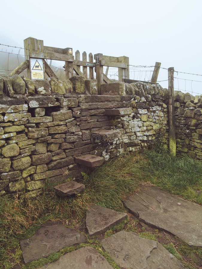 A Traditional Dry Stone Wall Stepped Stile Stock Photo - Image of ...