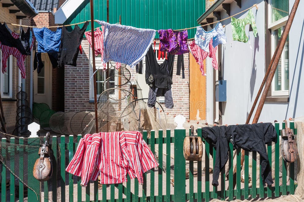 Traditional Drying of Washing in the Netherlands Stock Image - Image of ...