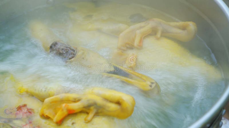 The Traditional Duck Soup Being Cooked in the Kitchen Stock Footage ...