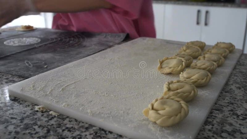 Traditional Dumpling (pelmeni) Making Process Stock Footage - Video of ...