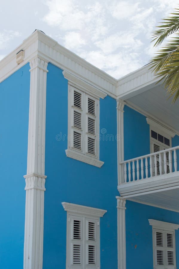 Traditional Dutch Colonial Style Building Stock Photo - Image of blue ...