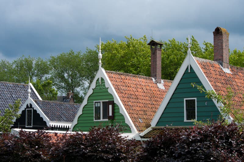 Traditional dutch houses stock image. Image of countryside - 20503055