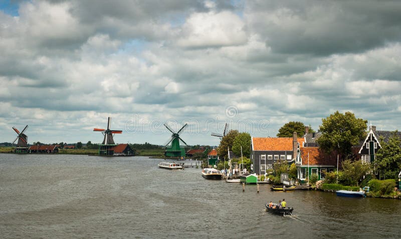 Traditional Dutch Landscape. Stock Image - Image of historic, tourism ...