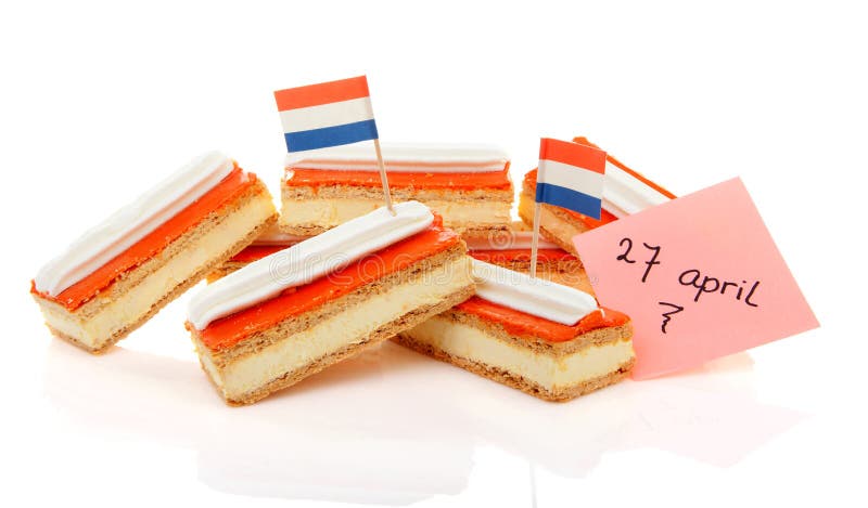 Orange Tompouce, Traditional Dutch Treat with Pudding and Frosting on ...