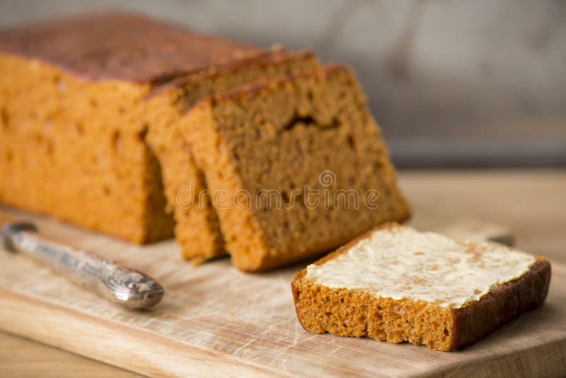 Traditional Dutch Spice Bread or `ontbijtkoek` with Butter Stock Photo ...