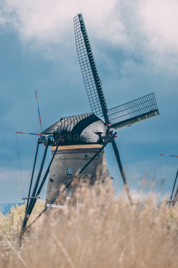 Traditional Dutch Windmill, the Netherlands Stock Image - Image of ...