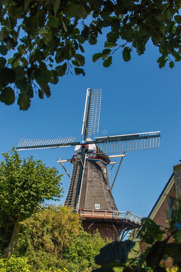 Traditional Dutch Windmill stock image. Image of windmill - 44227947