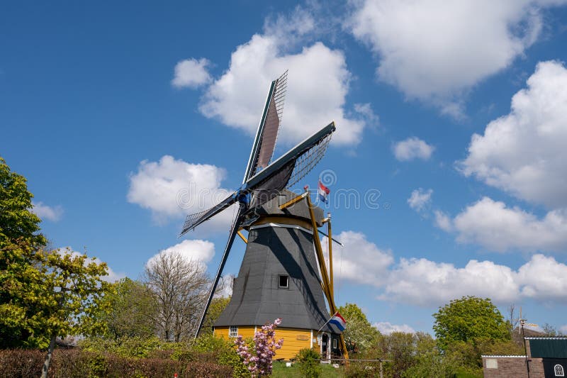 Traditional Dutch Windmill Used for Grain Grinding Editorial Photo ...