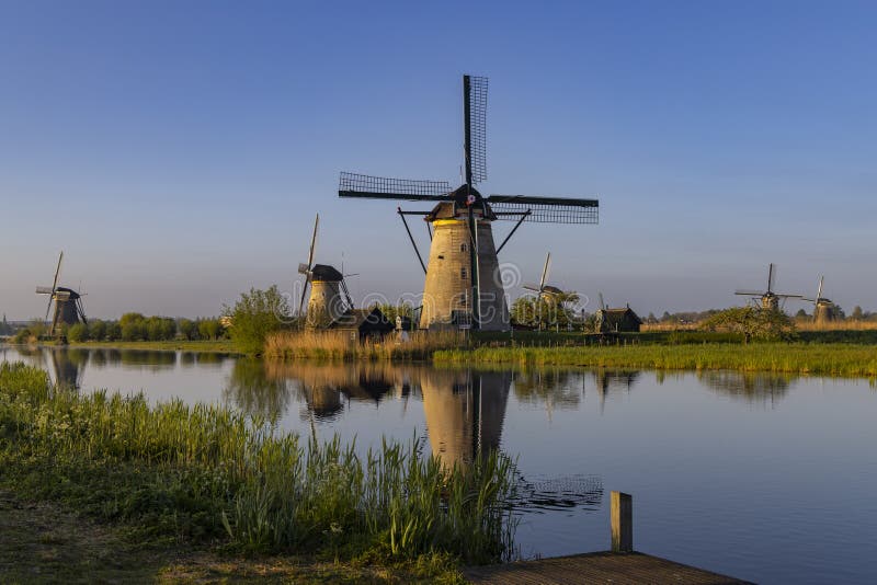 Traditional Dutch Windmills in Kinderdijk - Unesco Site, the ...