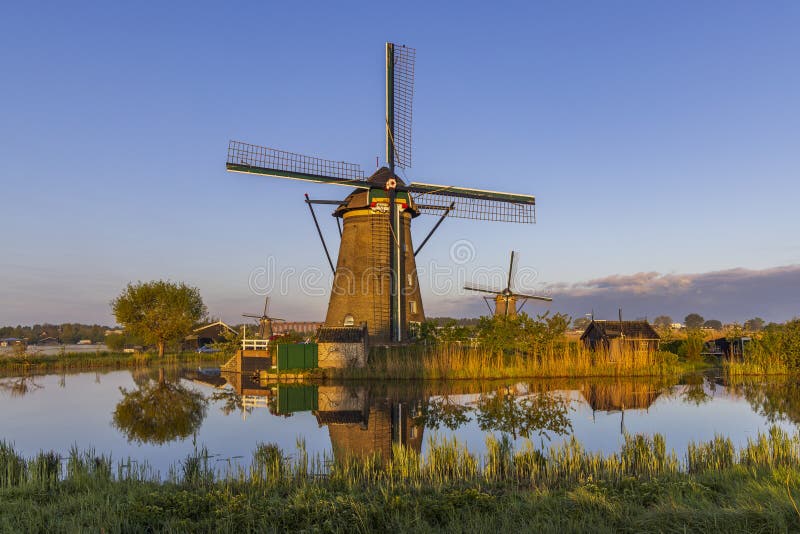 Traditional Dutch Windmills in Kinderdijk - Unesco Site, the ...