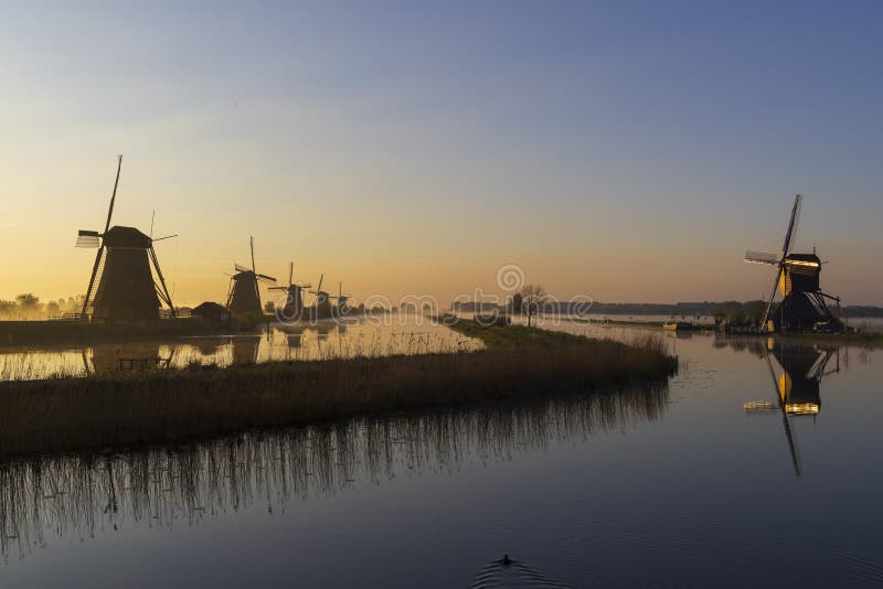 Traditional Dutch Windmills in Kinderdijk - Unesco Site, the ...