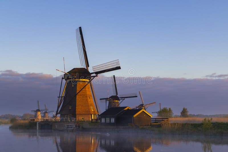 Traditional Dutch Windmills in Kinderdijk - Unesco Site, the ...