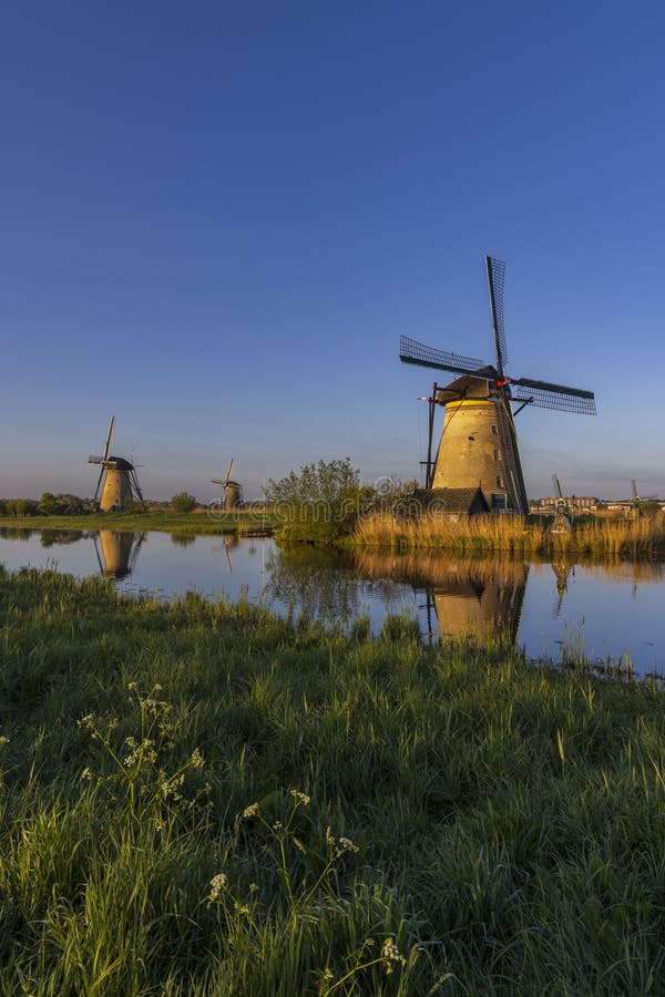 Traditional Dutch Windmills in Kinderdijk - Unesco Site, the ...
