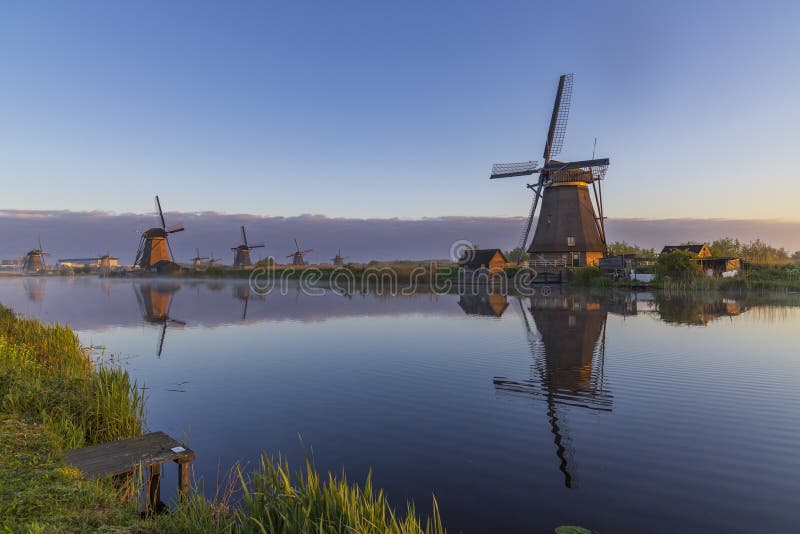 Traditional Dutch Windmills in Kinderdijk - Unesco Site, the ...