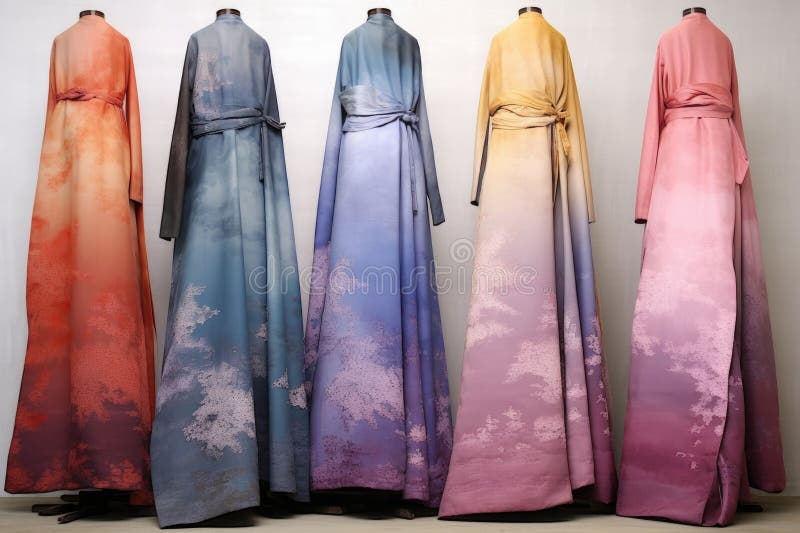 Traditional Dyeing Techniques on Kimono Textile Stock Illustration ...