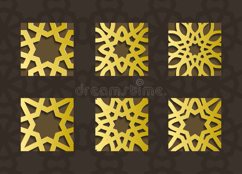 Traditional East Geometric Decorative Pattern Gold Style. Arabic ...