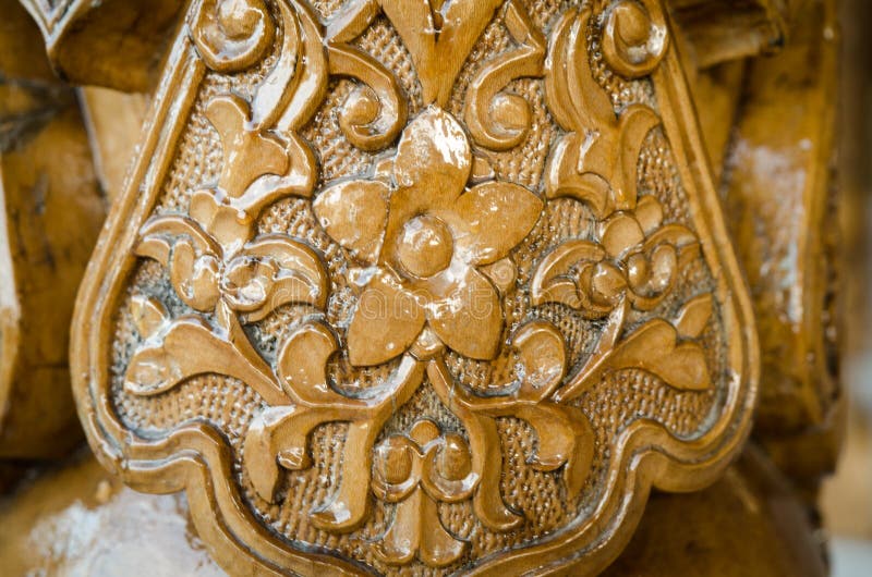 Traditional East Pattern on Wood Products Stock Photo - Image of asia ...