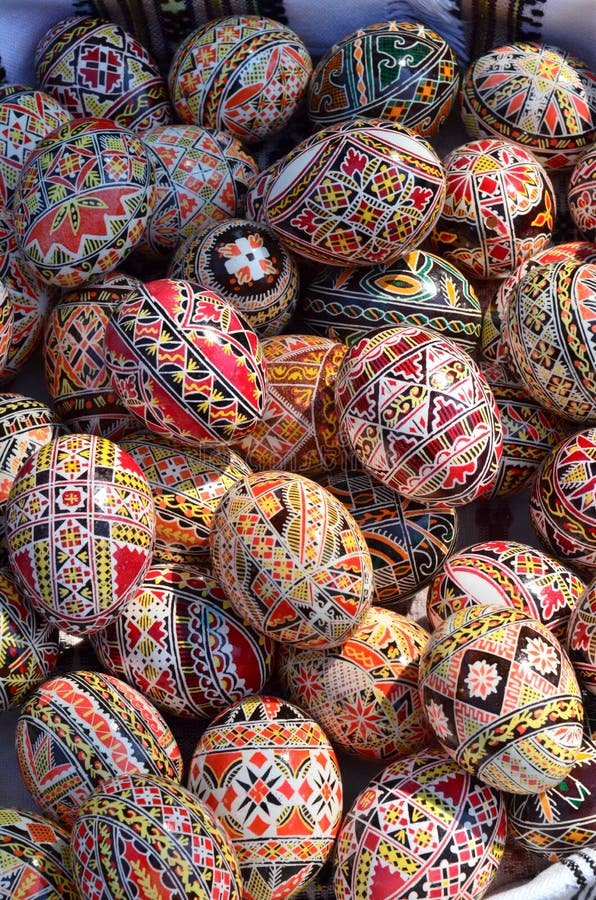 Russian Easter Eggs and Pallet Stock Photo - Image of easter, handmade ...