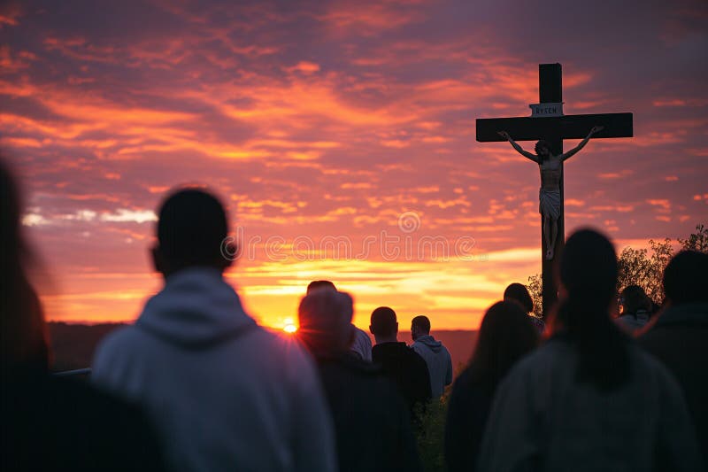 Traditional Easter Sunrise Service, Where Worshippers Gather Outdoors ...