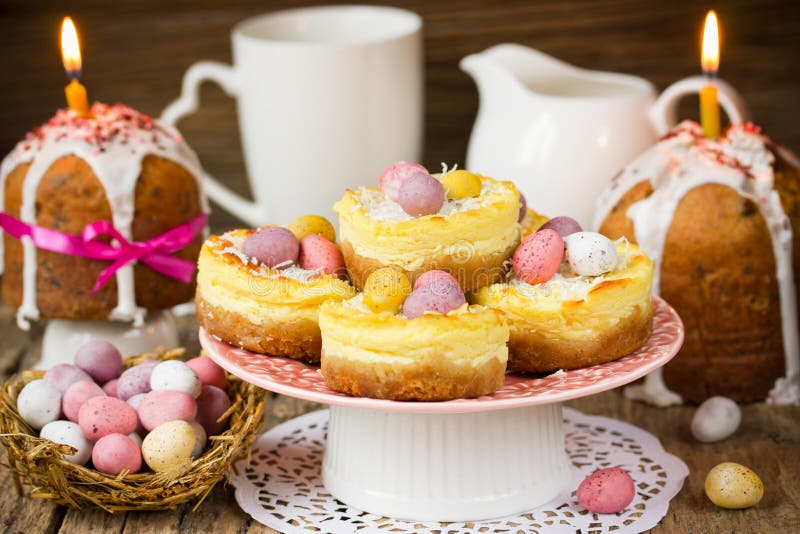 Traditional Easter Dish Cheese Pascha with Chocolate Frosting Stock ...