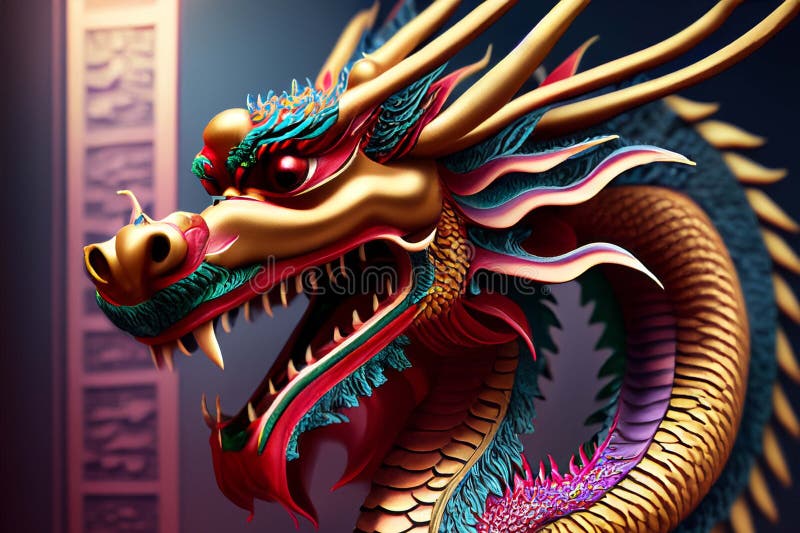 Traditional Eastern Dragon AI Generated Stock Illustration ...