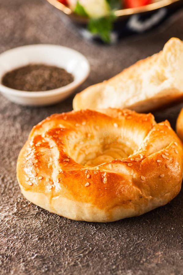 Traditional Eastern Round Small Flat Bread - Naan Stock Image - Image ...