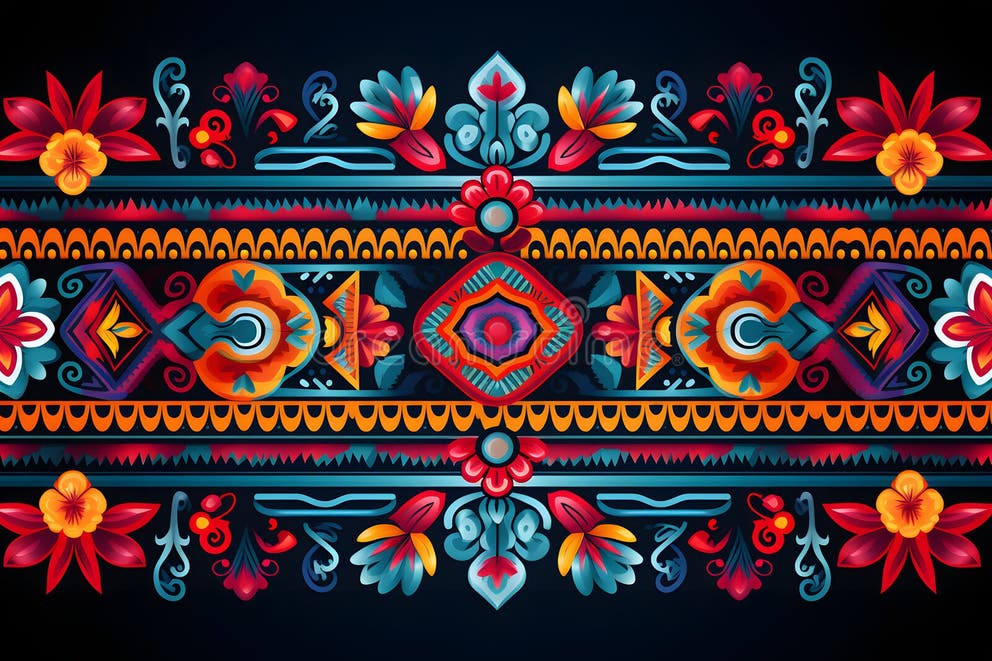 Traditional Ecuador Pattern Stock Illustration - Illustration of bright ...