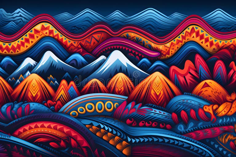 Traditional Ecuador Pattern Stock Illustration - Illustration of ...