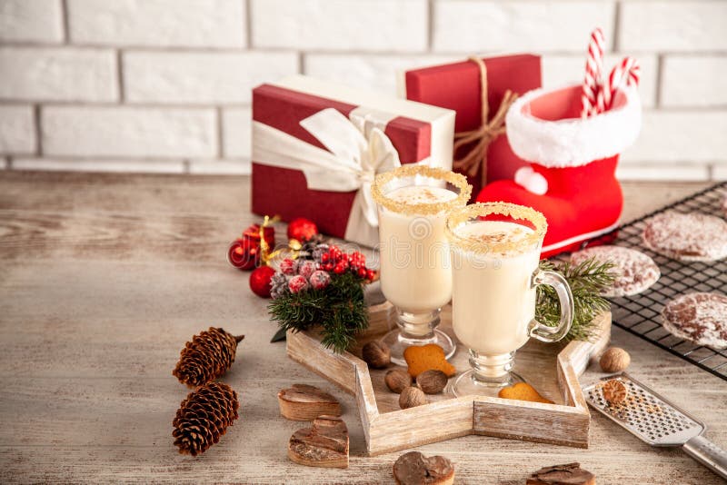 Traditional Eggnog for Christmas Stock Image - Image of homemade, sweet ...