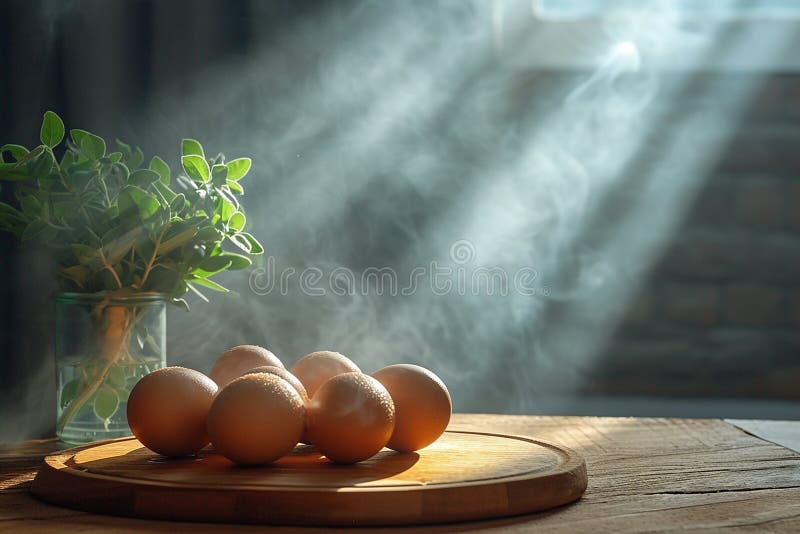 Traditional Eggs in Kitchen Ambient Light Stock Photo - Image of ...